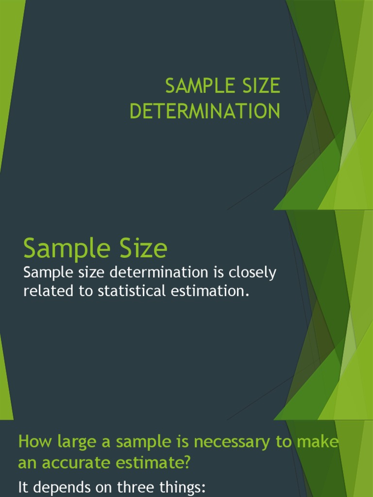 Sample Size Determination For Mean | PDF