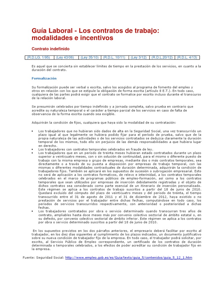 Informacion-Contrato Indefinido - Guia SS | PDF | Acuerdo colectivo | Gobierno