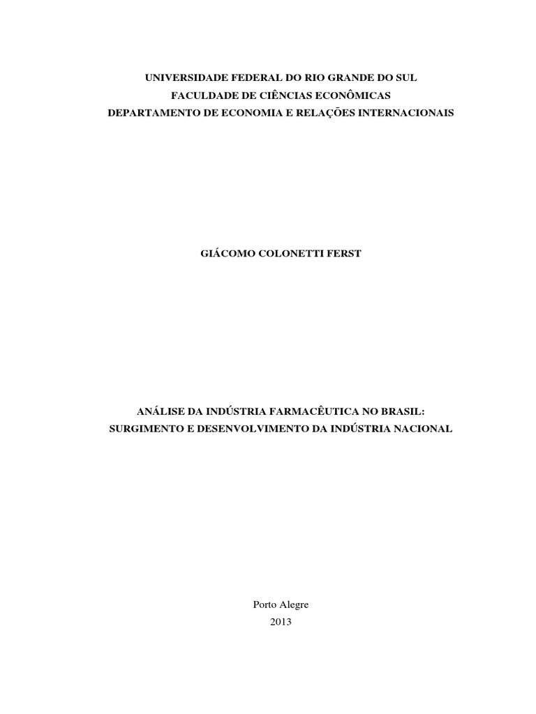Monografia Exemplo 1 | PDF | Indústria farmacêutica | Organização ...
