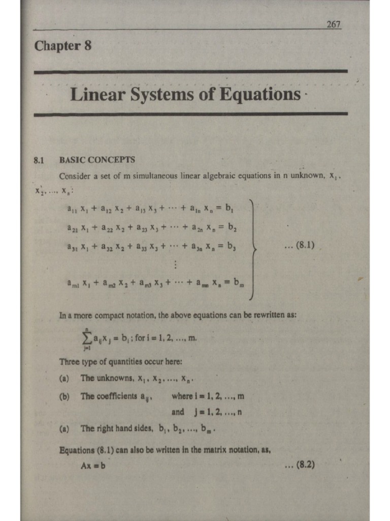 8 Linear Systems Of Equations Pdf