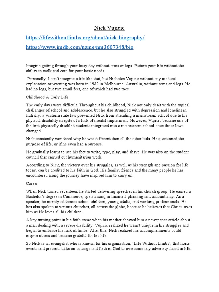 Nick Vujicic | PDF