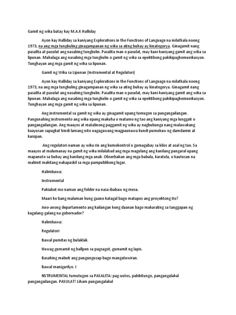 GROUP 2 Gamit NG Wika Batay Kay M | PDF