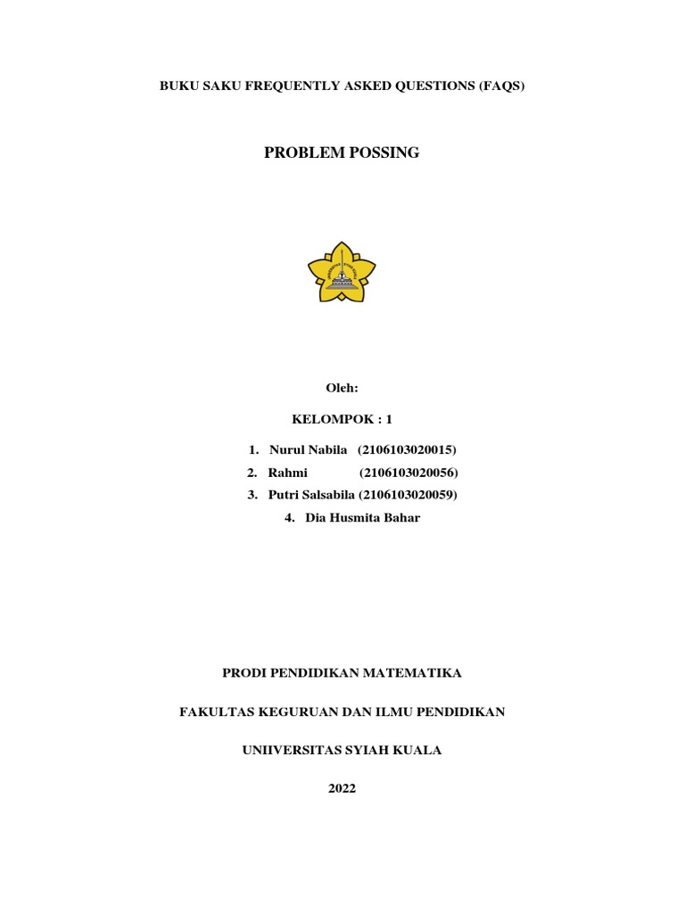 Problem Posing: Frequently Asked Questions (FAQs) on the Problem Posing ... Problem Posing: Frequently Asked Questions (FAQs) on the Problem Posing ...