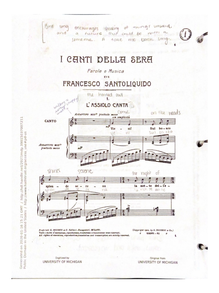 L'Assiolo Canta | PDF