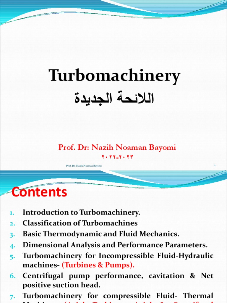 1-Ch1 Introduction To Turbomachine & Classifications2022 | PDF | Turbine | Turbomachinery