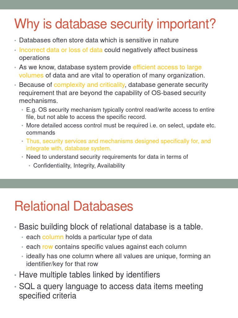 Lecture Database Security 2 Pdf Databases Relational Database 4652