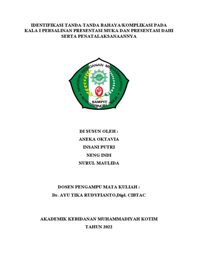 Identifikasi Tanda Tanda Bahaya Komplikasi Ibu Dan Janin Lada Kala 1 ...