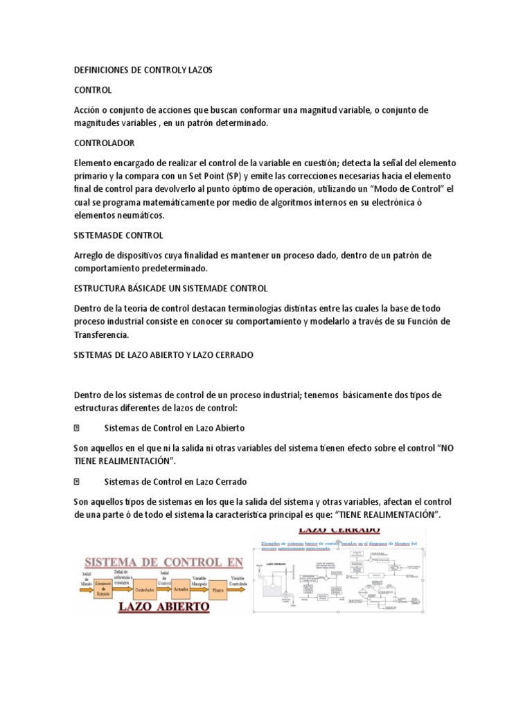 Definición de Lazos en Control Industrial | PDF | Tecnología