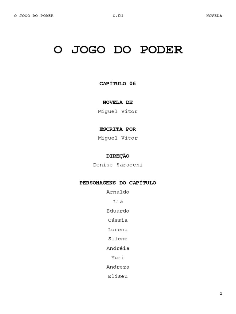 O Jogo Do Poder: Capítulo 06 | PDF