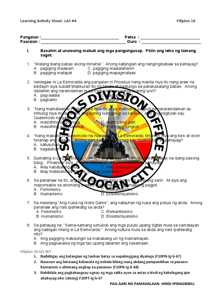 Filipino 10-Q1-LAS4 | PDF
