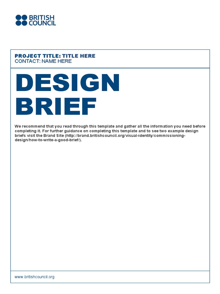 Design Brief Template 24 | PDF