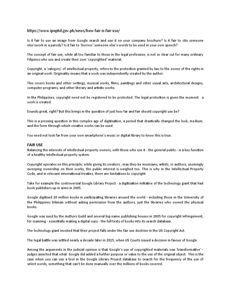 Fair Use | PDF | Fair Use | Copyright