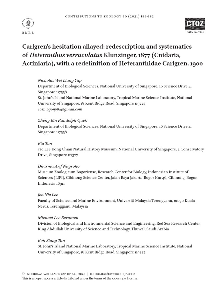 Yap Et Al 2021 Carlgrens Hesitation Allayed A Redescription and ...