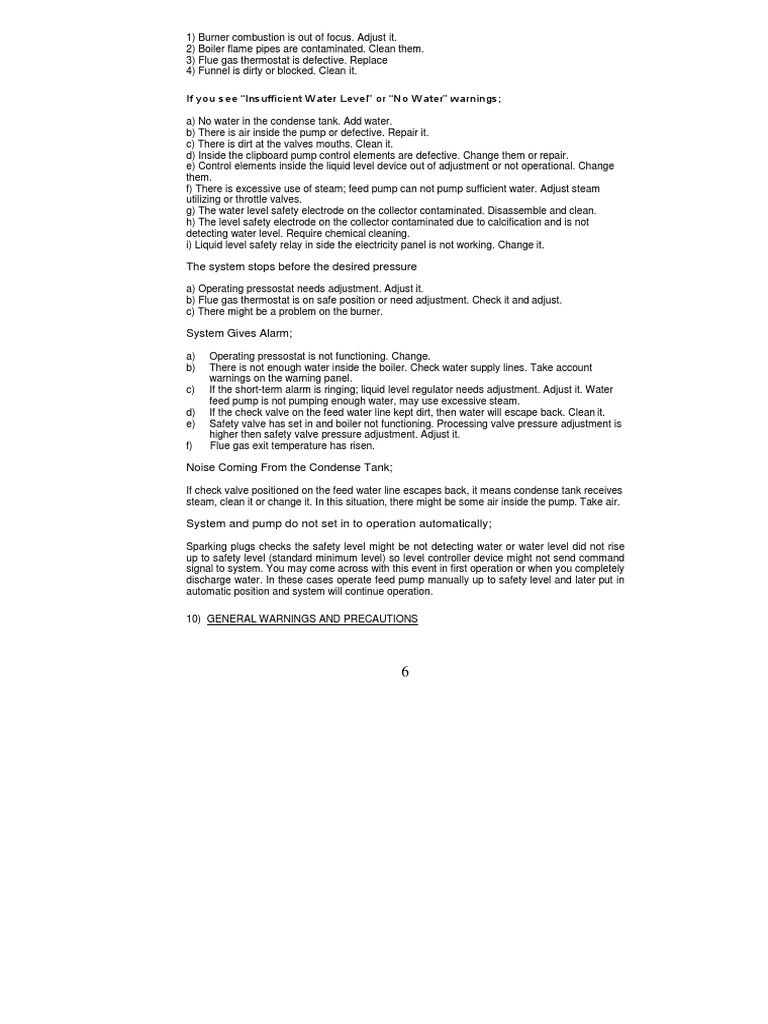 Steam Boiler Operation Troubleshooting Guide | PDF | Pump | Valve