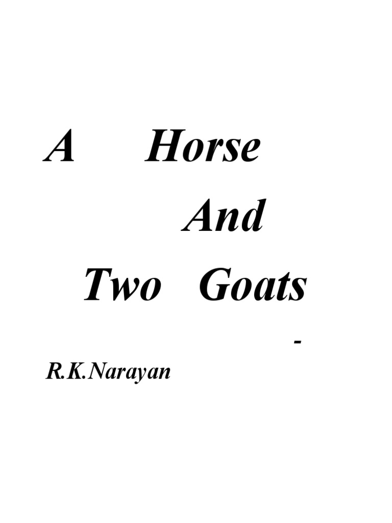 A Horse and Two Goats | PDF