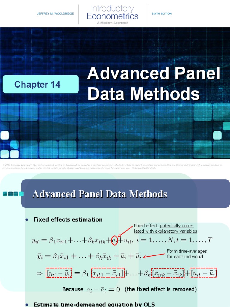 CH - 14 - Advanced Panel Data Methods | PDF | Fixed Effects Model | Ordinary Least Squares