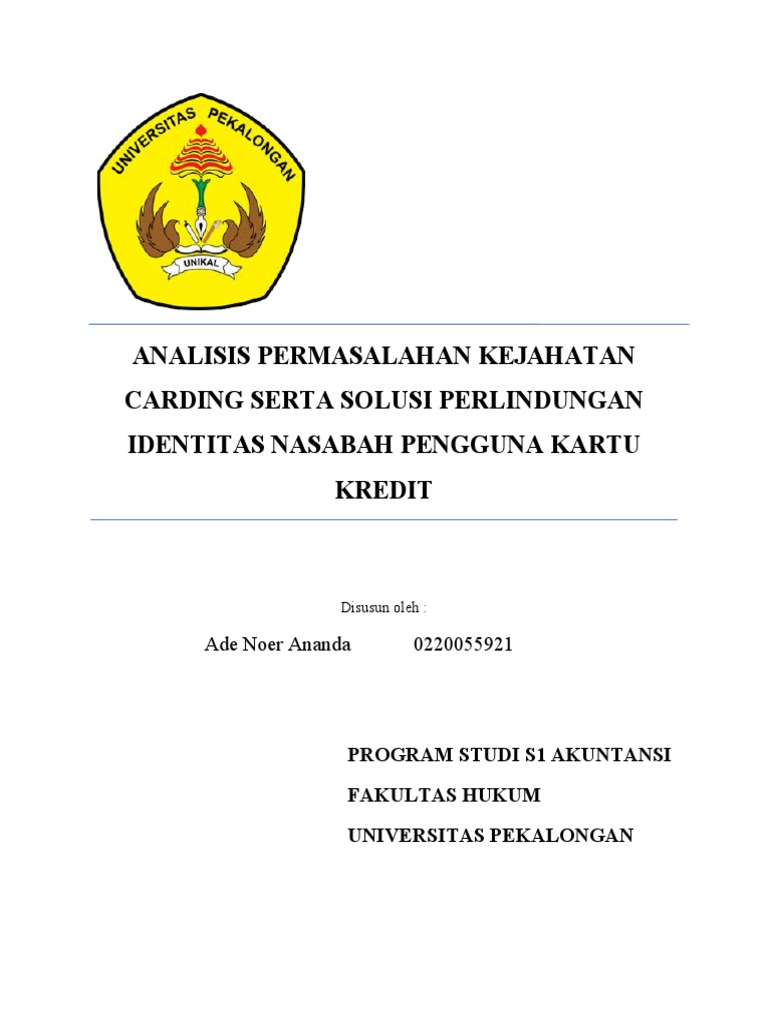 Analisis Permasalahan Kejahatan Carding | PDF