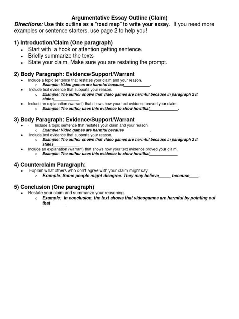 Argumentative Essay Guide | PDF