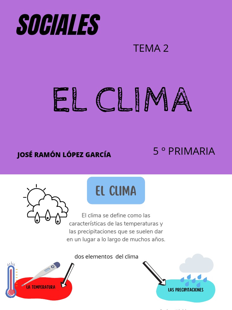 Tema 2 EL CLIMA Sociales 5 º Primaria | PDF