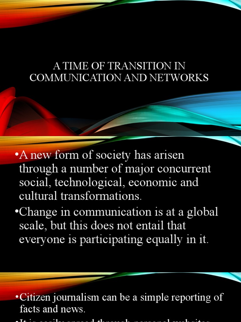 A Time of Transition in Communication and Networks | PDF | Mass Media ...