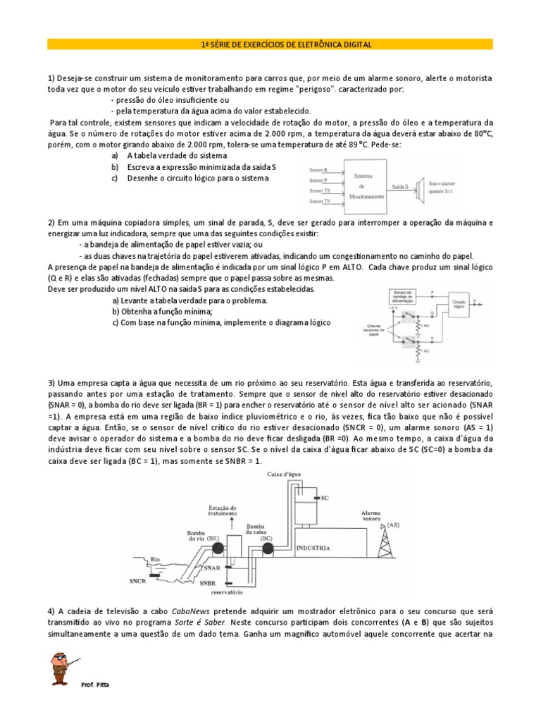 1a Série de Exercícios - Eletrônica Digital | PDF