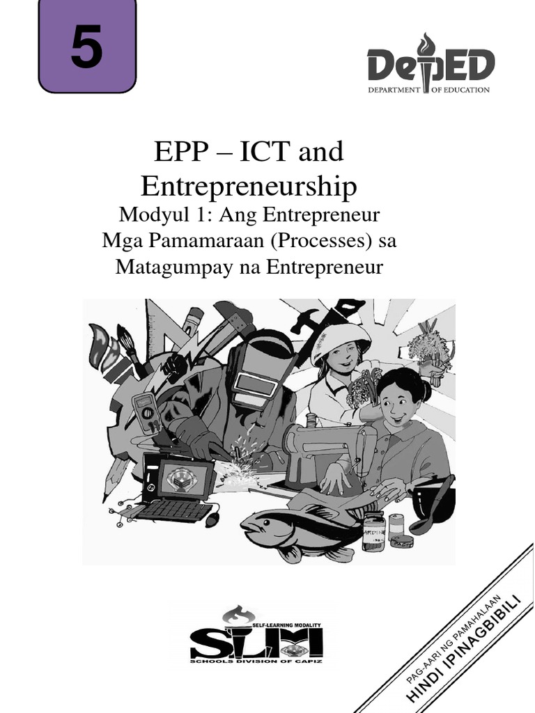 SLM EPP ICT 5 Modyul 1 Ang Entrepreneur Mga Pamamaraan Processes Sa Matagumpay Na Entrepreneur ...