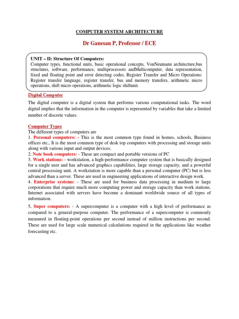 CSA Notes Unit 2 | PDF