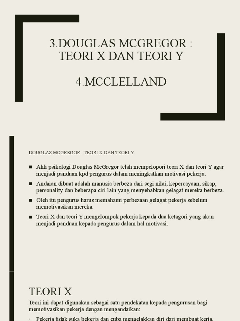 Teori X y Mcgregor & McClelland | PDF