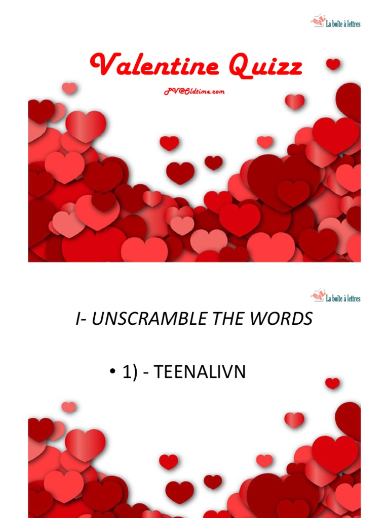 BAL - en - ACT - VALENTINE QUIZ | PDF | Language Arts & Discipline