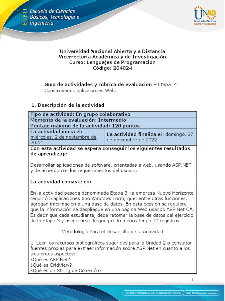 Guía de Actividades y Rúbrica de Evaluación - Unidad 3 - Etapa 4 - Construyendo Aplicaciones Web ...