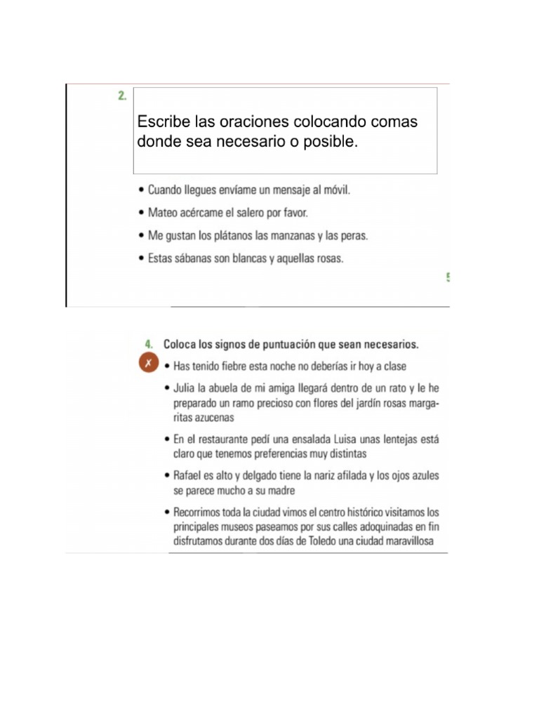 Signos de Puntuacion Ejercicios | PDF