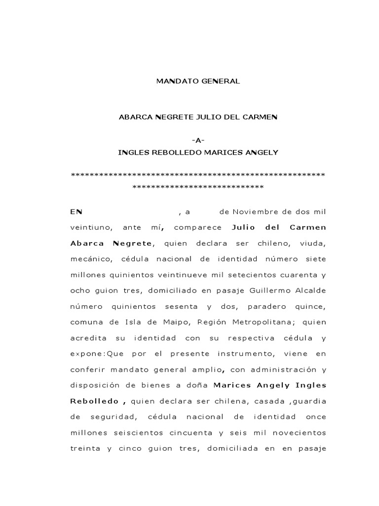 Mandato General | PDF