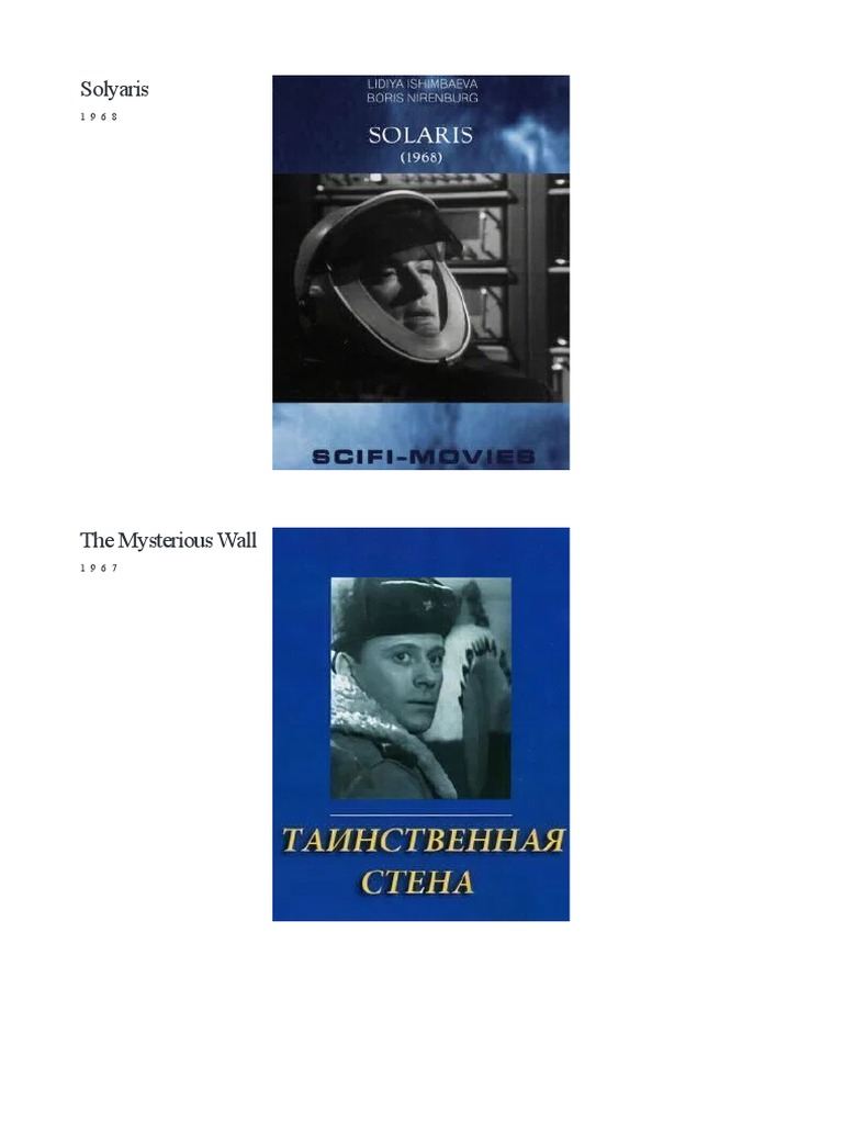 Science Fiction Soviet Movies 1960 | PDF | Home & Garden