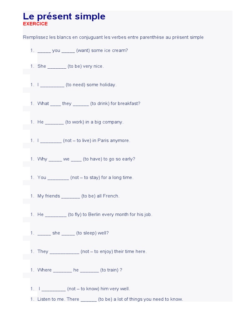 Le Présent Simple | PDF