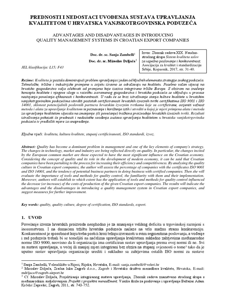 1071465.sanja Zambelli Miroslav Drljaa Prednosti I | PDF