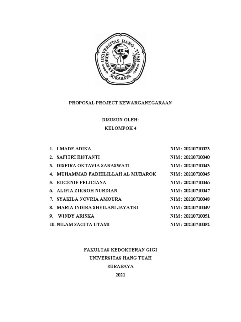 Proposal Project KWN Kel 4 | PDF