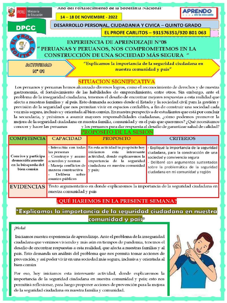 DPCC 5° - SEM.1-EDA8 - Archivos JOSEPH PONCE | PDF