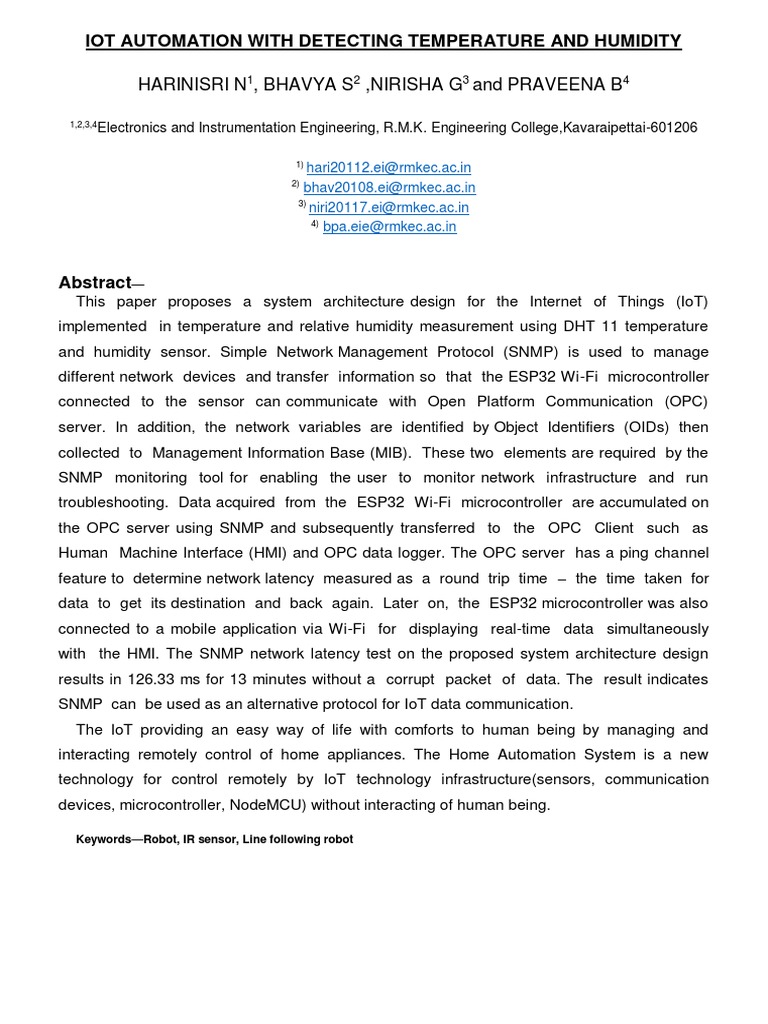 Iot Automation Journal Paper Final | PDF | Internet Of Things | Home Automation