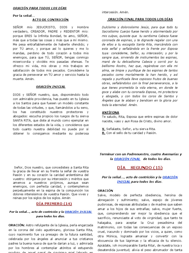 Novena A Santa Rita | PDF