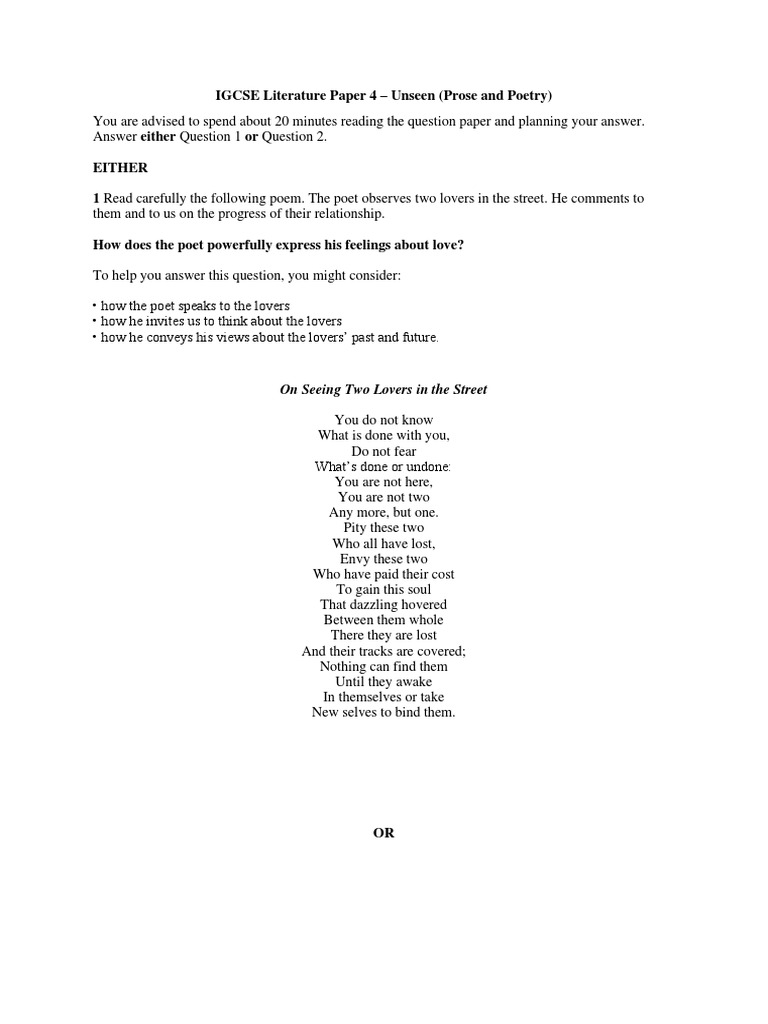 Paper 4 Unseen Practice | PDF