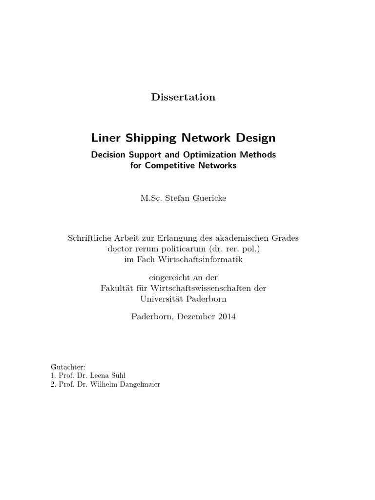 Liner Shipping Network Design | PDF | Containerization | Port