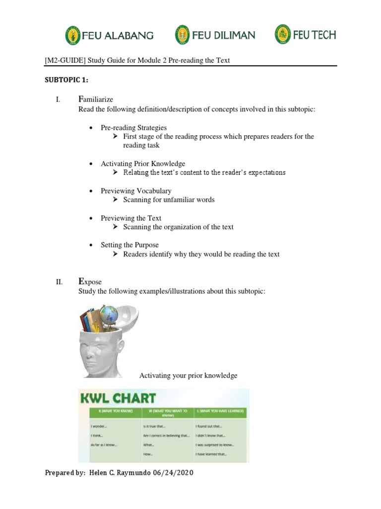 (M2-GUIDE) Pre-Reading The Text-1 | PDF | Artificial Intelligence ...