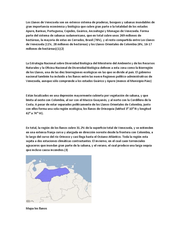 Los Llanos de Venezuela | PDF | Venezuela