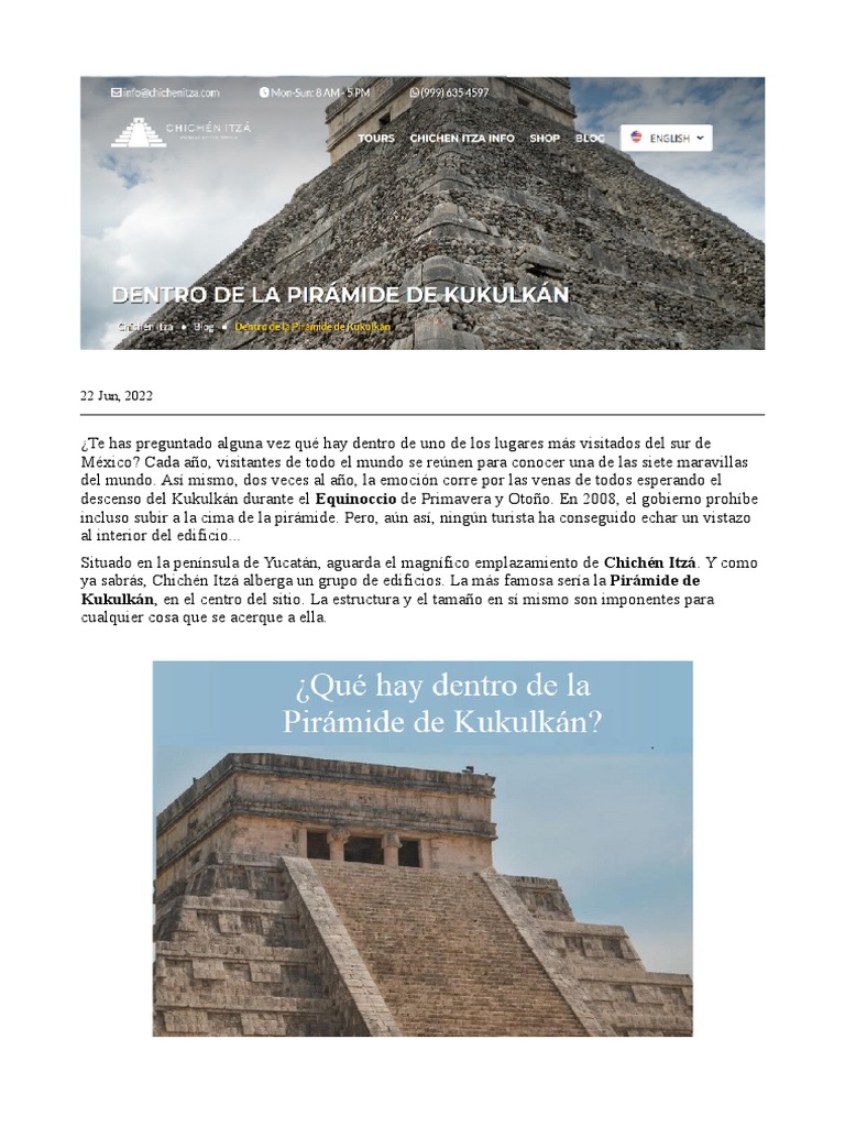 Interior de la Pirámide de Kukulkán | PDF | Pirámide