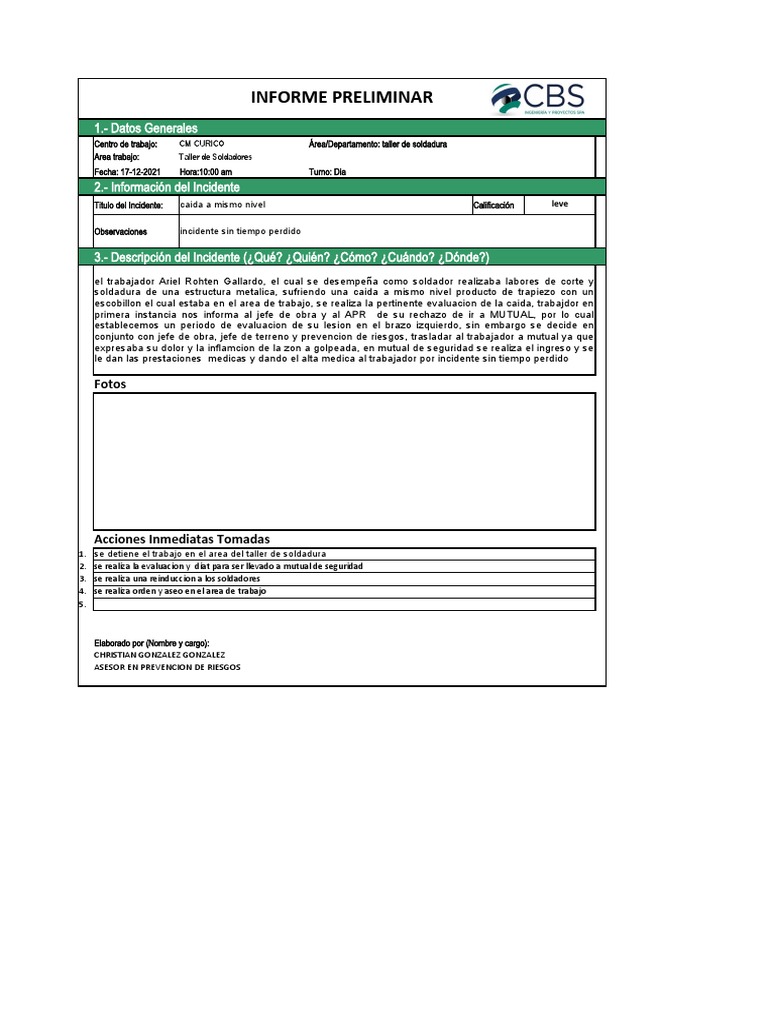 Formato Informe Flash | PDF