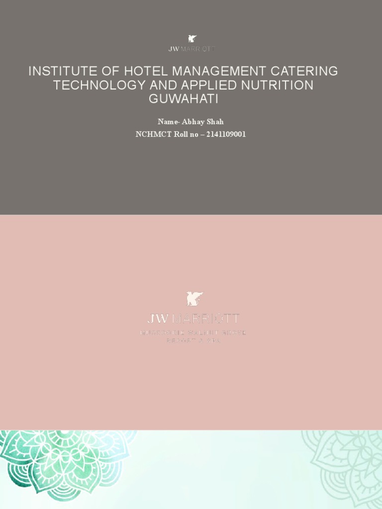 IHM Hotel Management Overview of JW Marriott Mussoorie | PDF | Restaurants | Kitchen