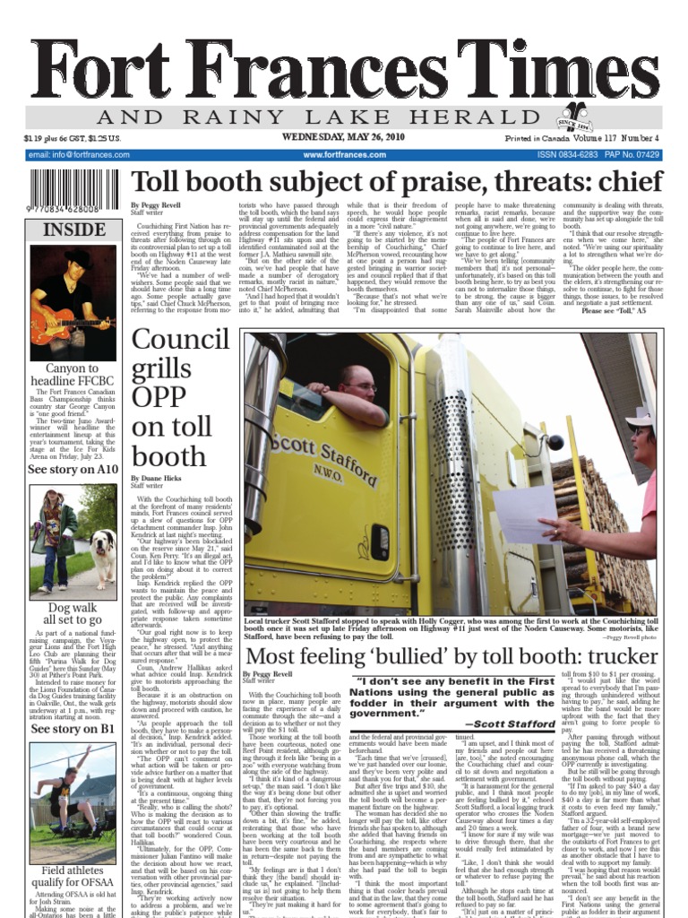 Couchiching Toll Booth Controversy | PDF | First Nations | Toll Road