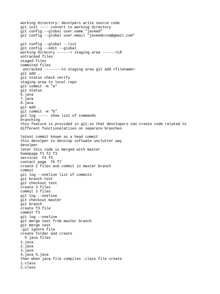 Gitcommands | PDF | Directory (Computing) | Computer File