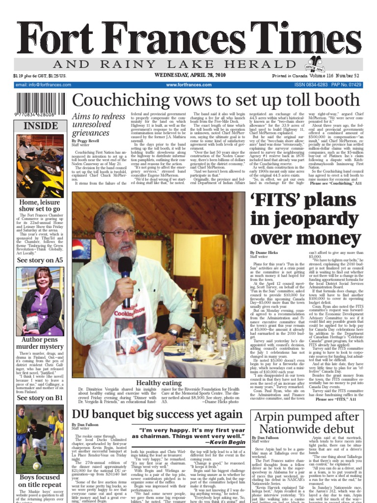 Couchiching Toll Booth Announced | PDF | First Nations | Canada