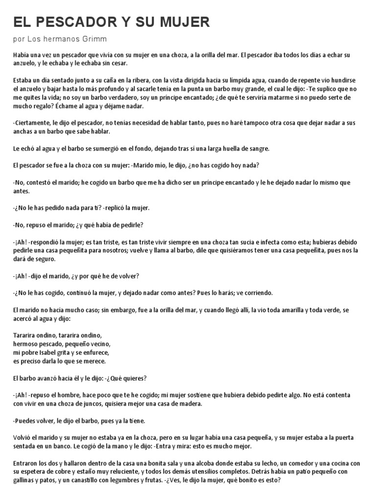 El Pescador y Su Mujer | PDF